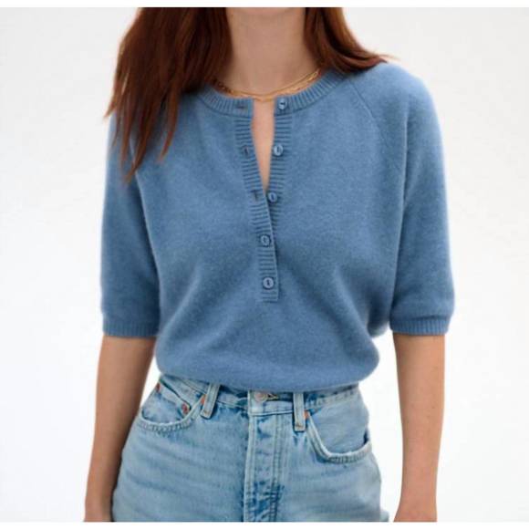 White + Warren | Tops | New White Warren Cashmere Short Sleeve Henley ...